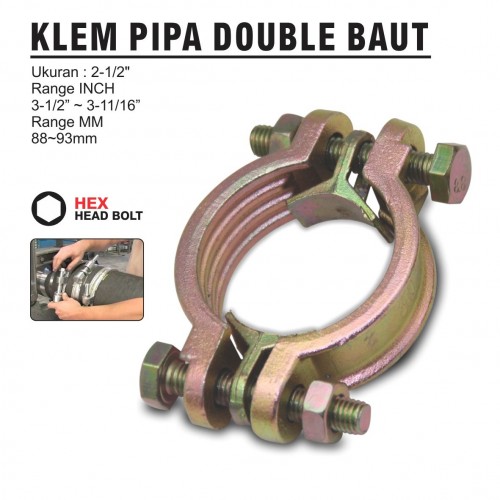 AL-KLEM PIPA DOUBLE BAUT 2-1/2" SL-94 | Products - Aldo - Tools & Hardware
