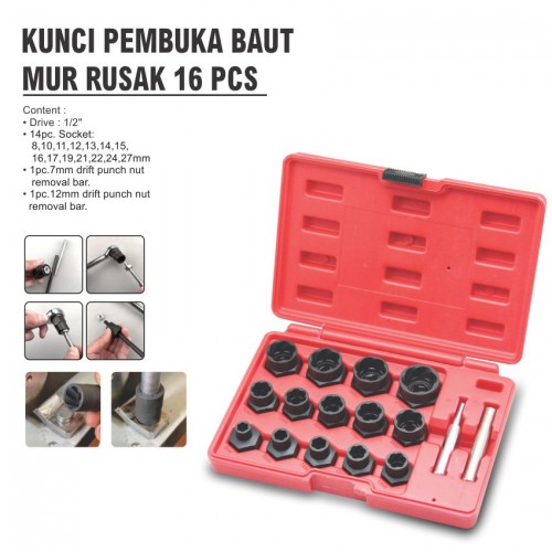 AL - KUNCI PEMBUKA BAUT MUR RUSAK 16 PCS | Products - Aldo - Tools ...